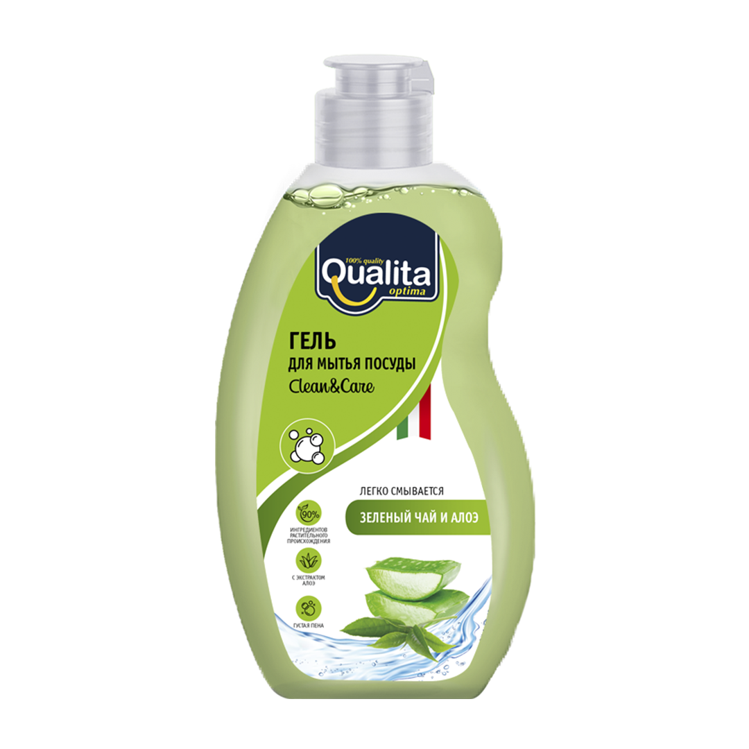 QUALITA Средство для мытья посуды GREEN TEA & ALOE флакон 500мл ...