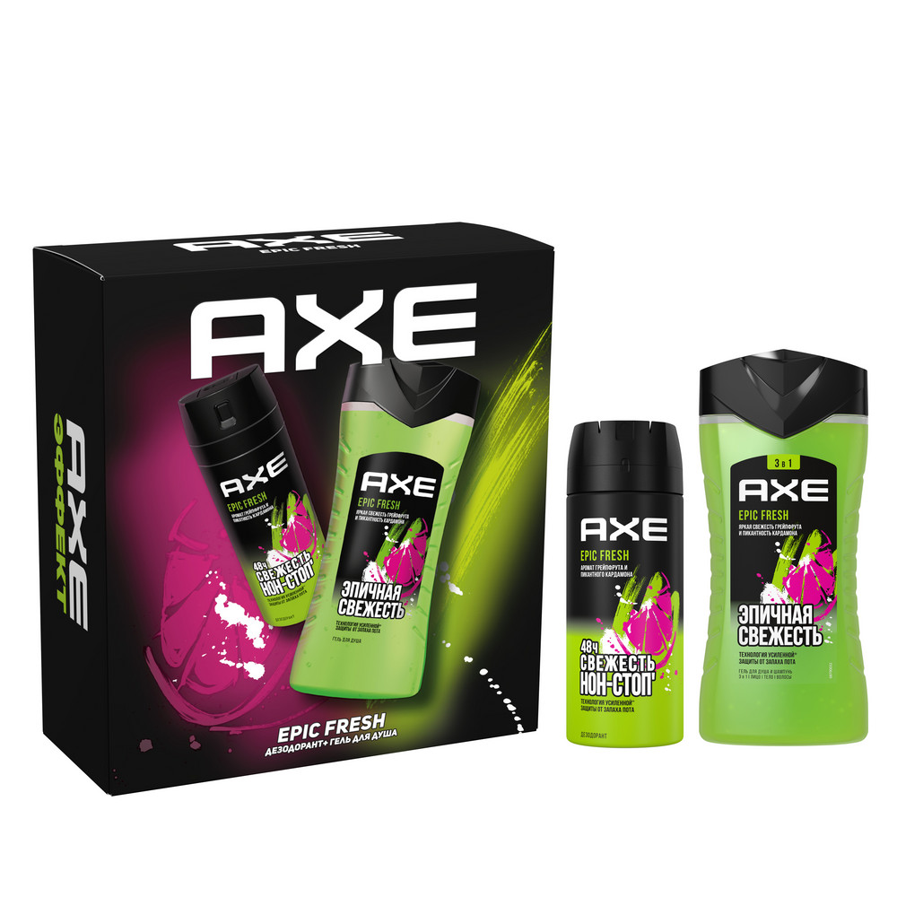 Набор мужской Axe Epic fresh: гель для лица, тела и волос 250мл ...