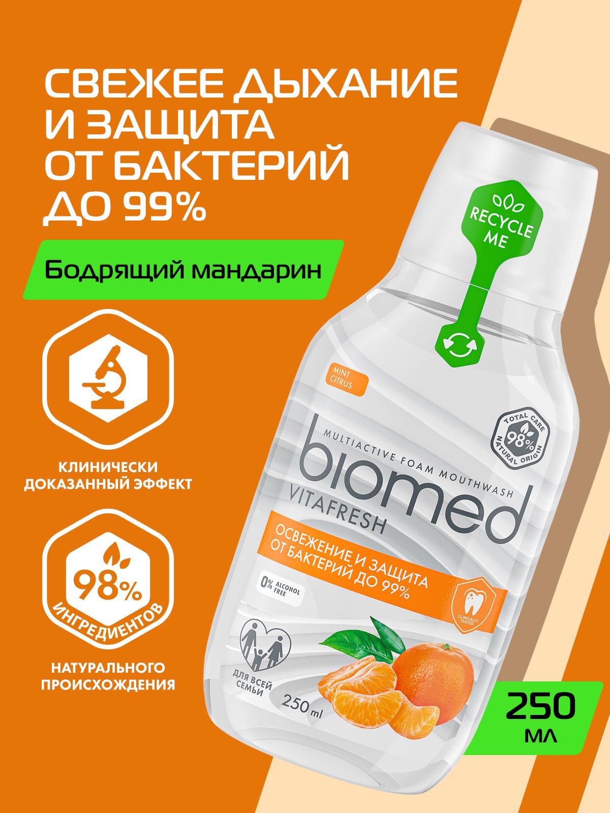 Ополаскиватель для полости рта Biomed Vitafresh, 250мл - купить в ...