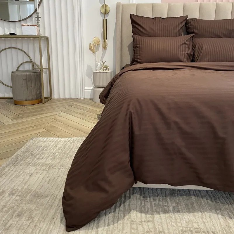 Комплект постельного белья Василиса Living home, евро, страйп-сатин, 4 ...