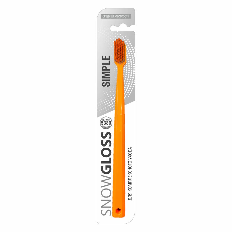 Зубная щетка SNOW GLOSS Simple щетина средней жесткости - купить в ...