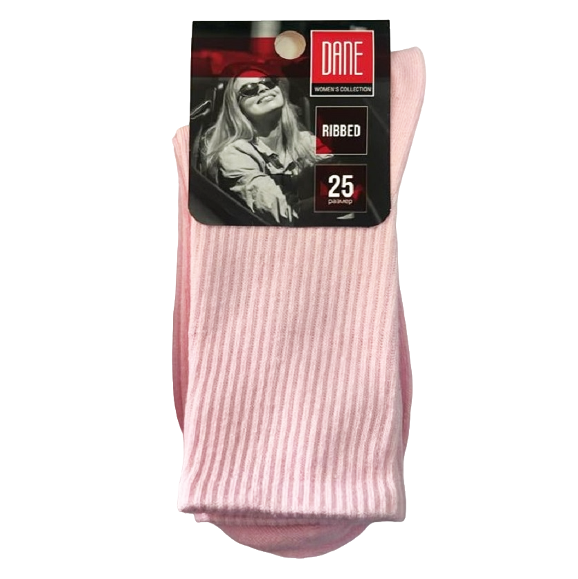 Носки женские Dane Ribbed, высокие, цвет: нежно-розовый, размер: 25 ...
