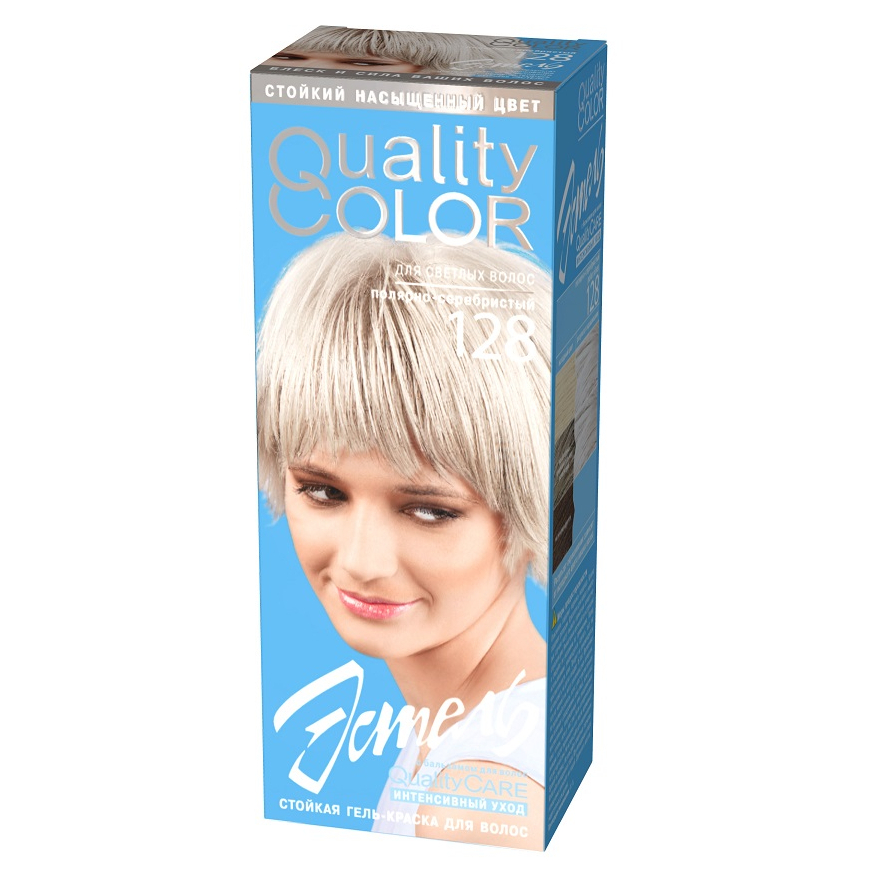 Гель-краска для волос Estel Quality Color, тон: 128 полярно-серебристый ...