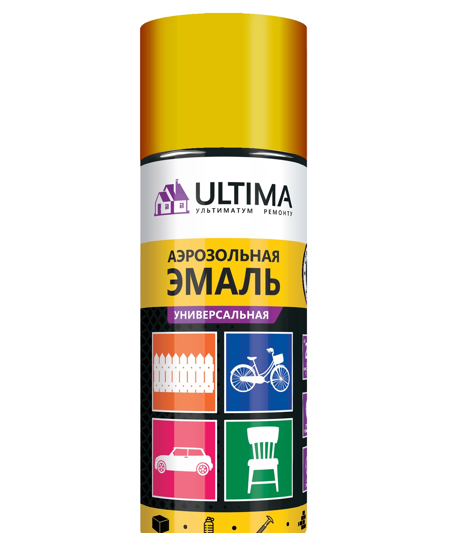 Краска Ultima аэроз. акриловая золотая с металл.эффектом 520мл - купить ...