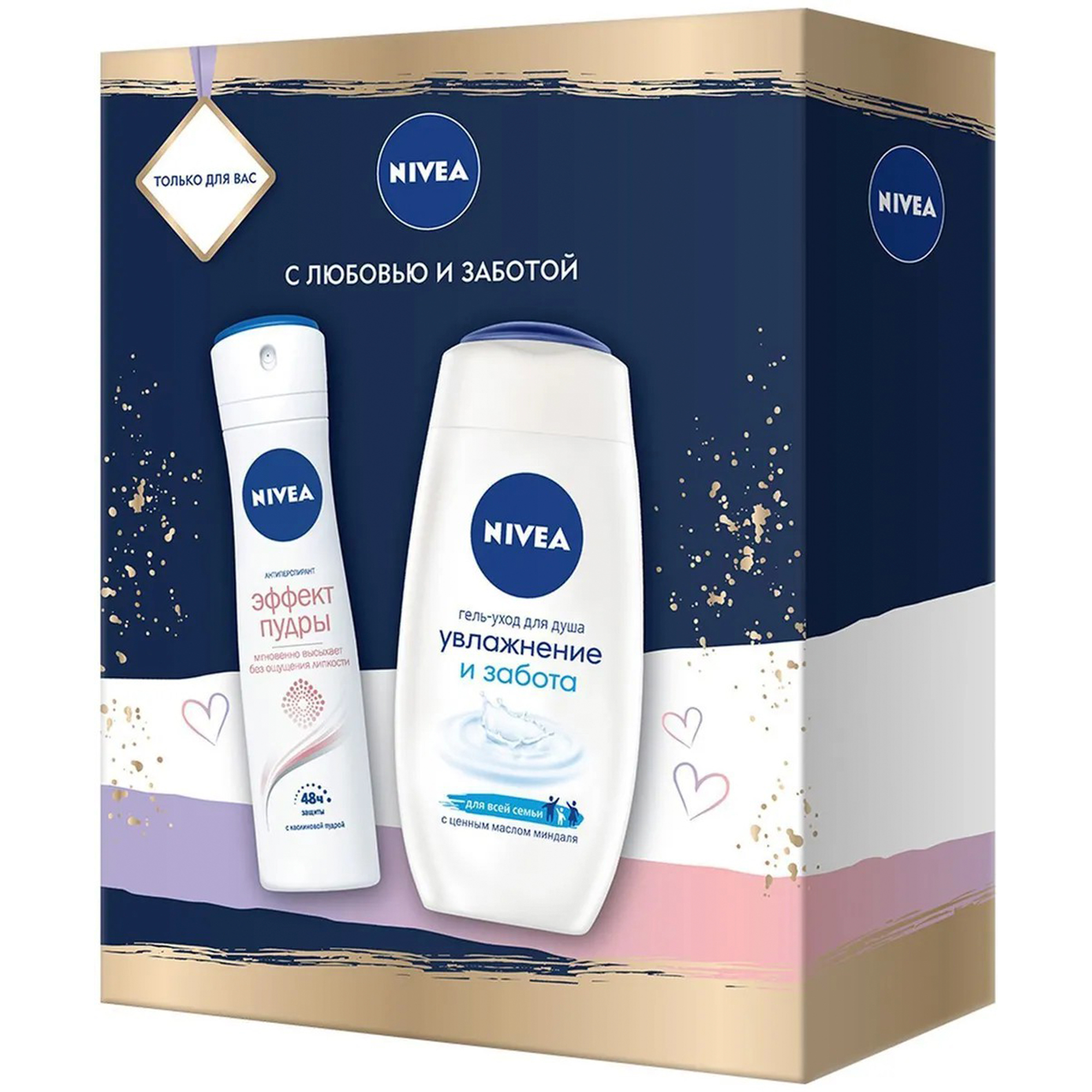 Подарочный набор Nivea Увлажнение и забота (гель для душа 250мл ...