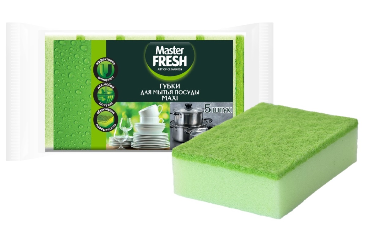 Губка д/посуды Master FRESH MAXI 5шт - купить в интернет-магазине Novex