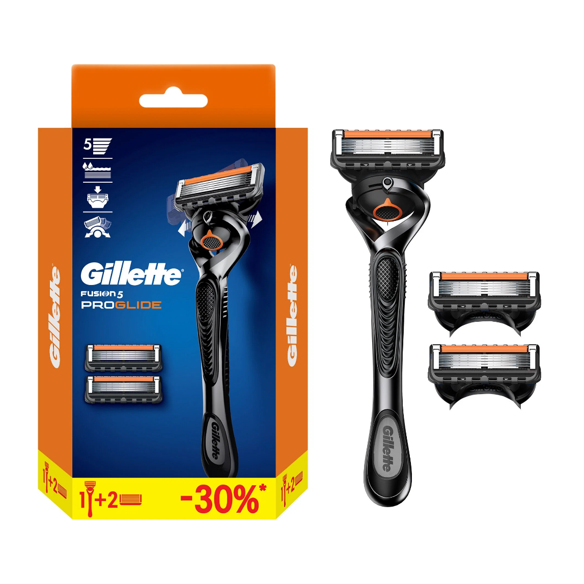 Бритва мужская с триммером Gillette Fusion5 ProGlide, 2 сменных кассеты ...